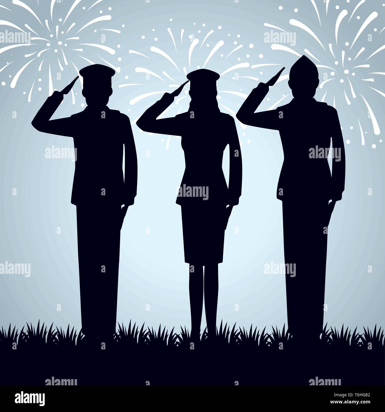 Military veteran man woman Stock Vector Images - Alamy