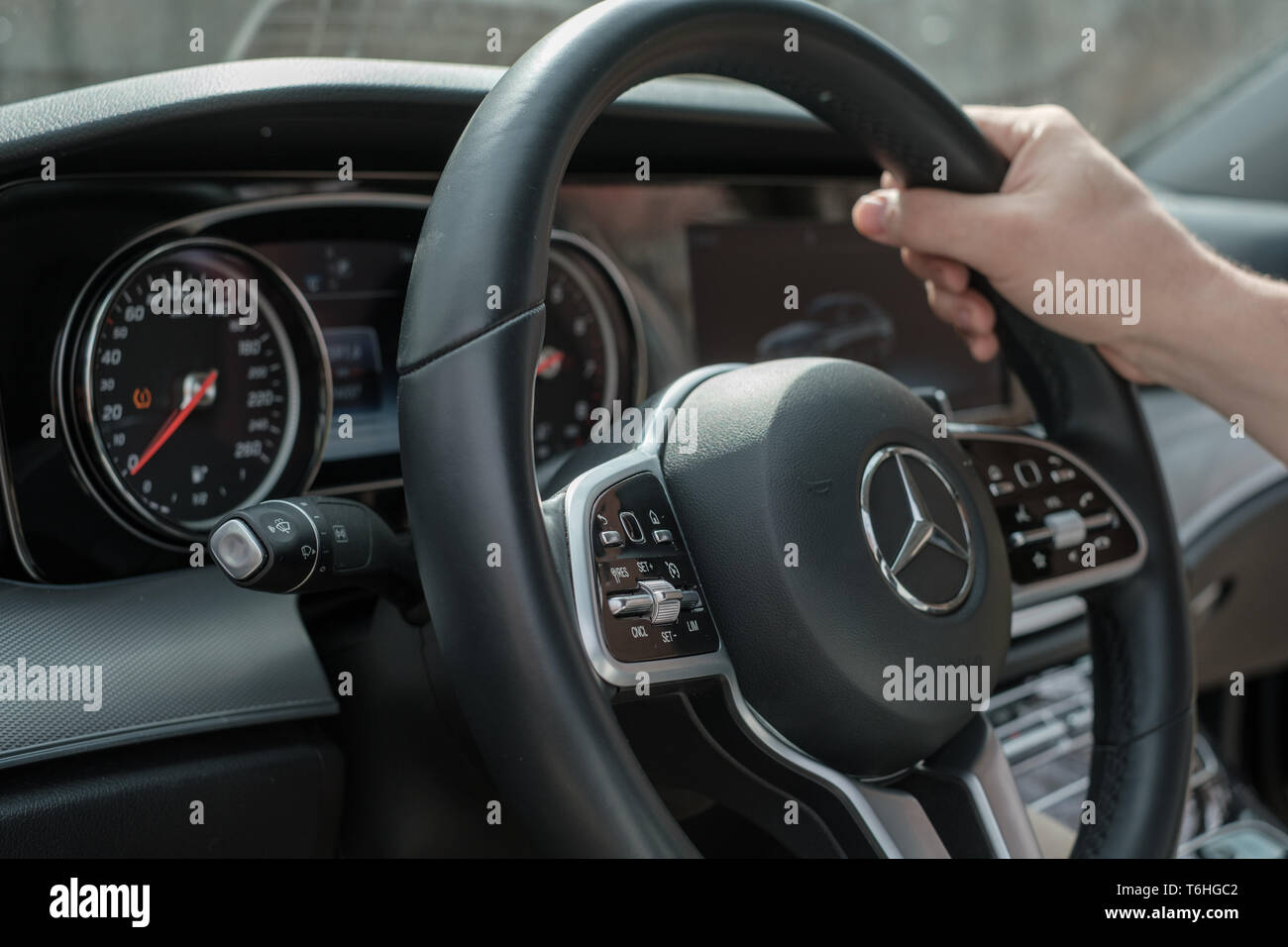 Man uses touch controls on hi-res stock photography and images - Alamy