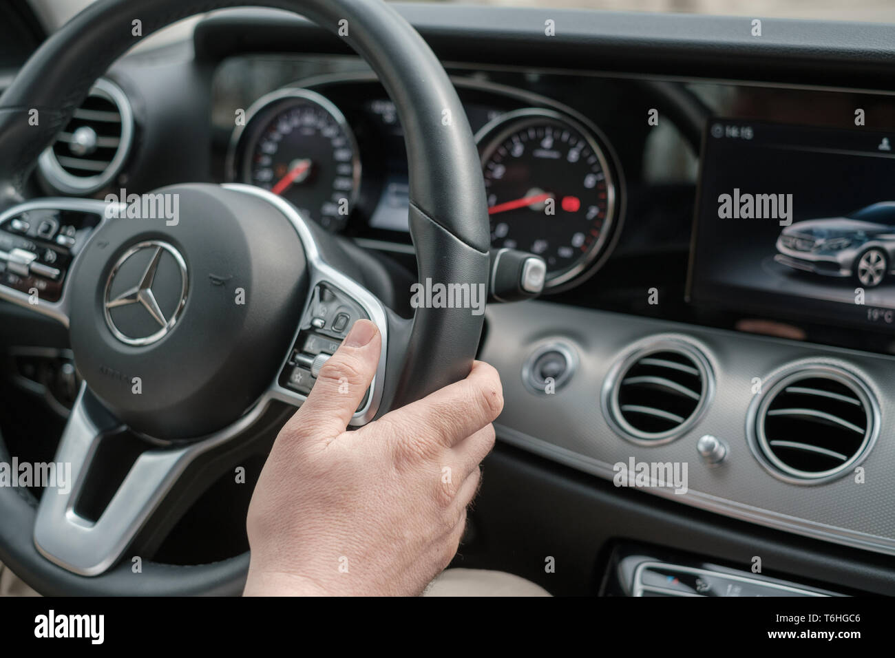 Man uses touch controls on hi-res stock photography and images - Alamy