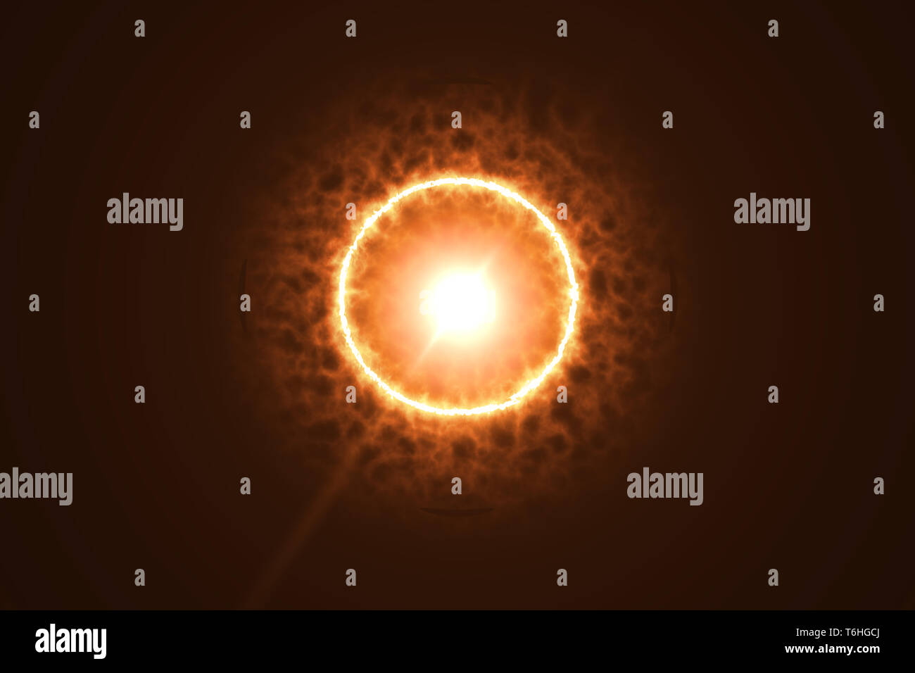 Ring of fire effect illustration.Abstract sun burst with digital lens ...