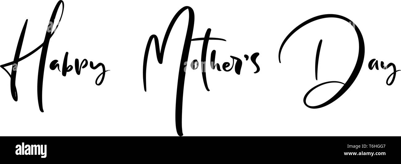 Happy Mothers Day Greeting Card Holiday Lettering Ink Illustration