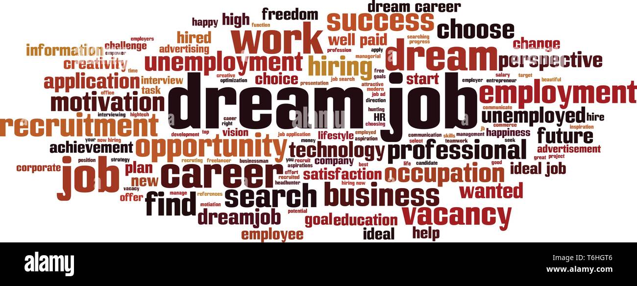 Dream job cloud concept. Collage made of words about dream job. Vector ...