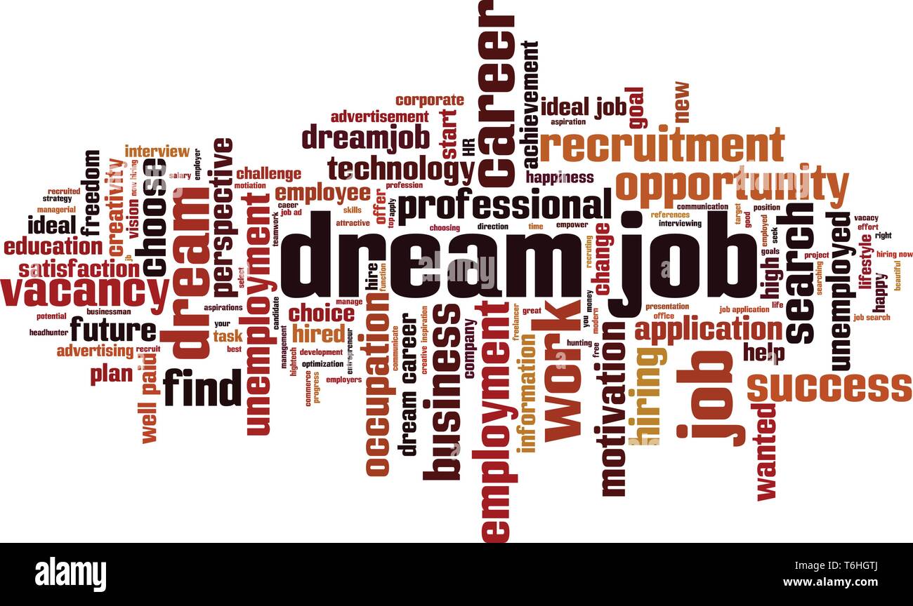 Dream job cloud concept. Collage made of words about dream job. Vector ...
