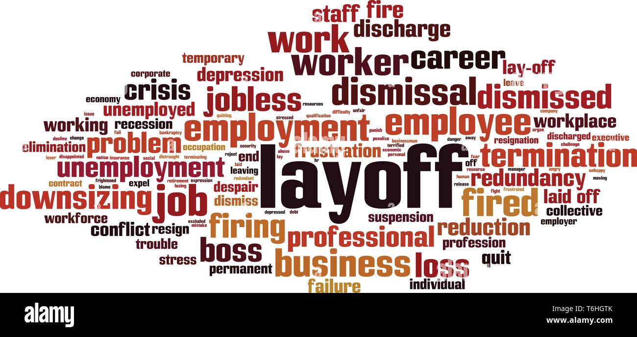 Layoff word cloud concept. Collage made of words about layoff. Vector ...