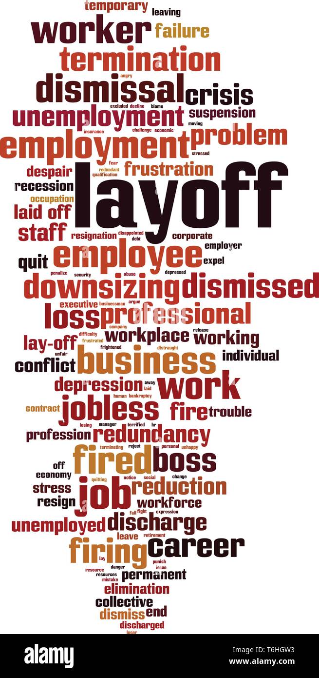 Layoff word cloud concept. Collage made of words about layoff. Vector ...