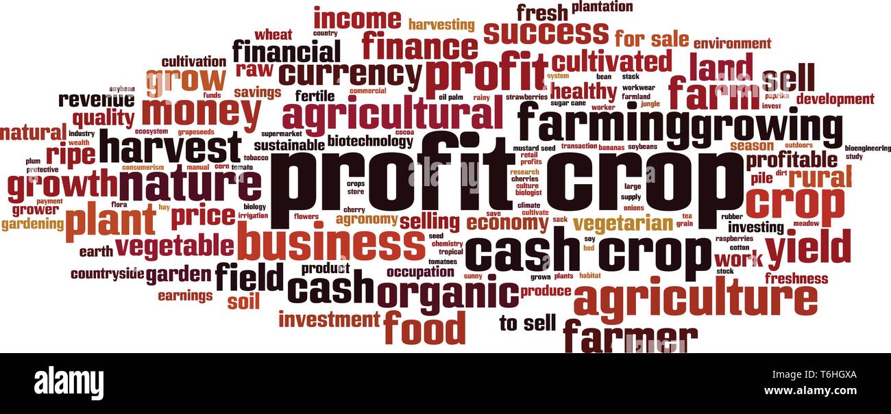 profit crop word cloud concept. Collage made of words about profit crop ...