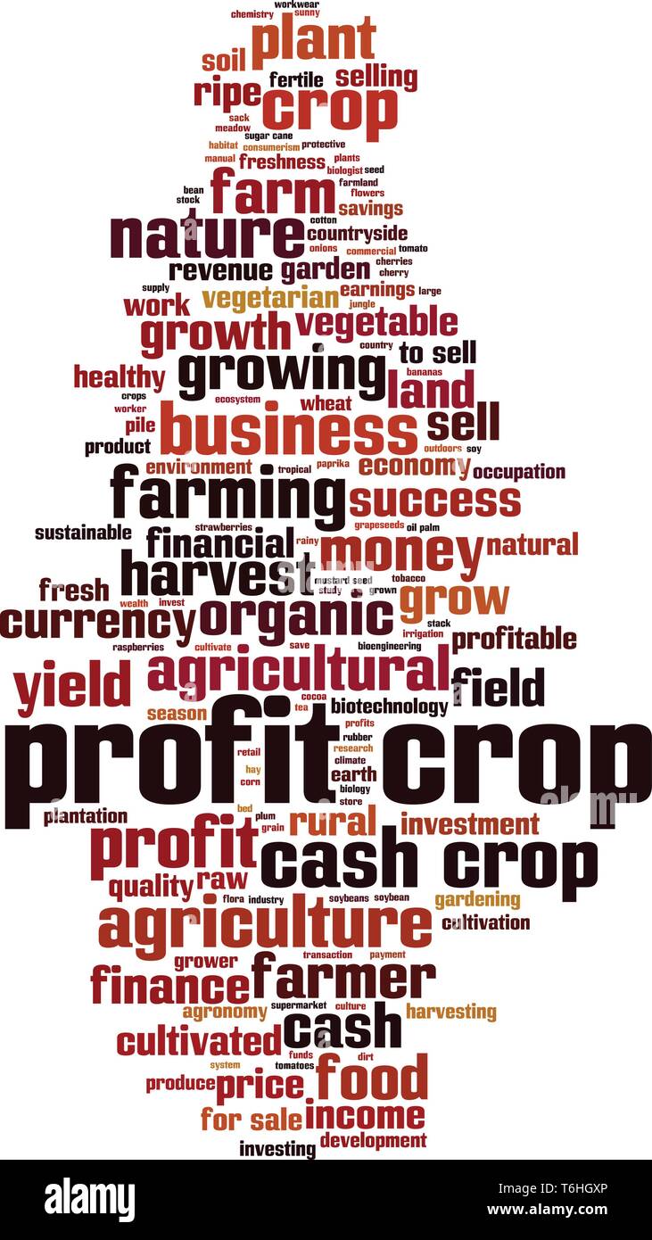 profit crop word cloud concept. Collage made of words about profit crop ...