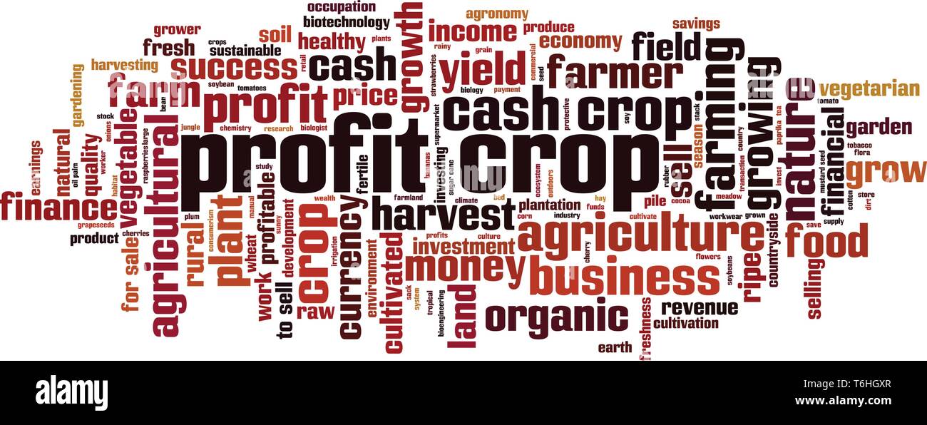 profit crop word cloud concept. Collage made of words about profit crop ...