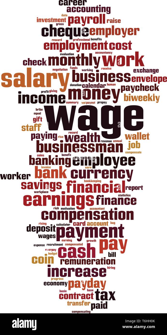 Wage cloud concept. Collage made of words about wage. Vector ...