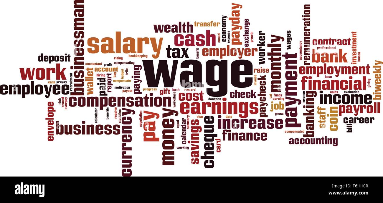 Wage cloud concept. Collage made of words about wage. Vector ...