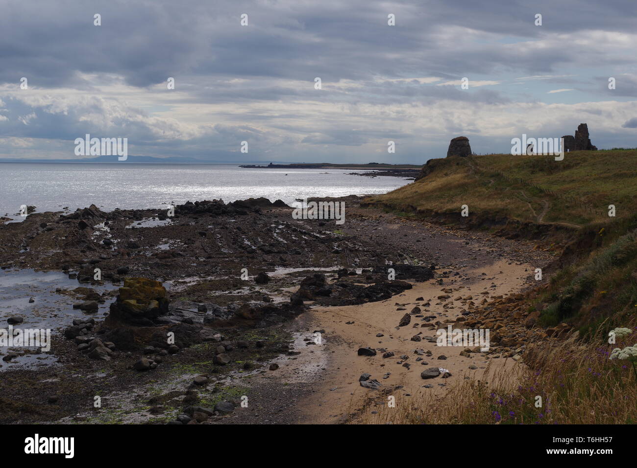Ruinous Newark Castle and Dovecot by the Firth of Forth on a Stormy ...