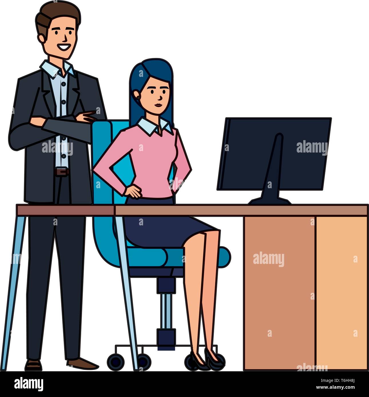 business couple in the workplace Stock Vector Image & Art - Alamy