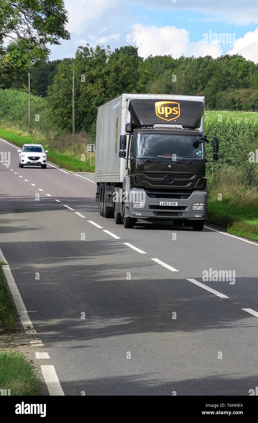 UPS truck in UK Stock Photo - Alamy