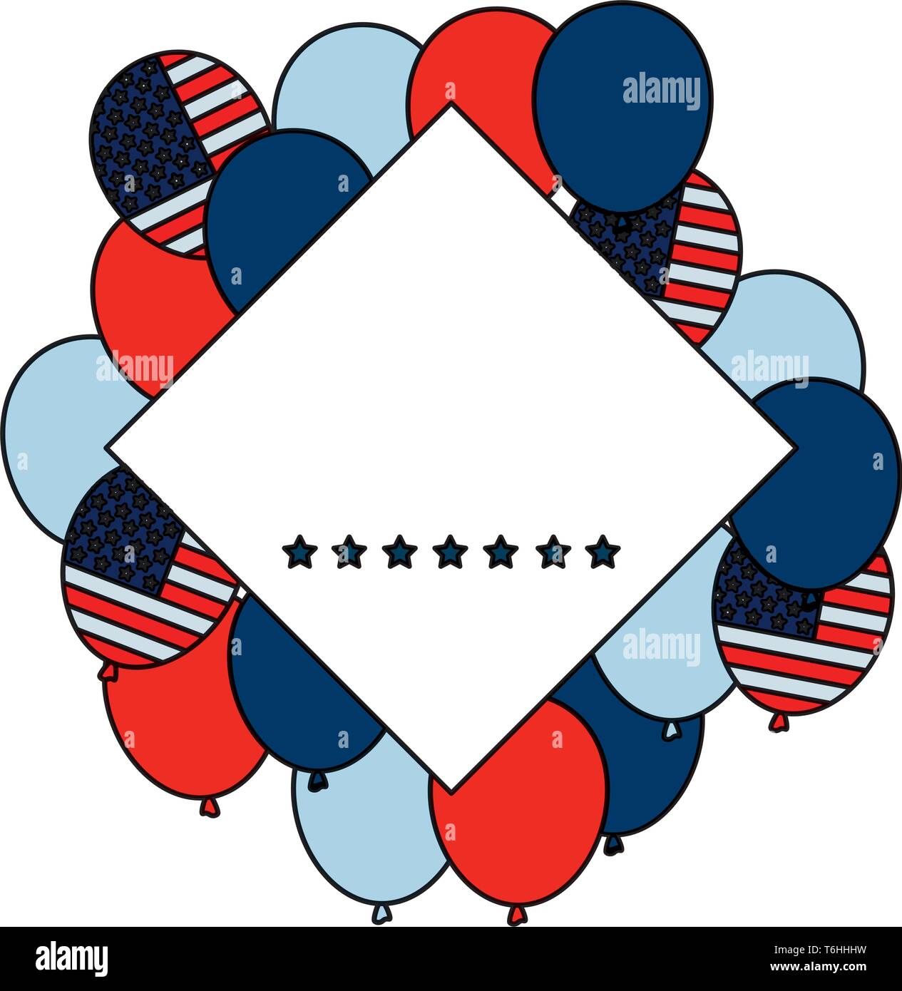 emblem with balloons helium and usa flag Stock Vector Image & Art - Alamy