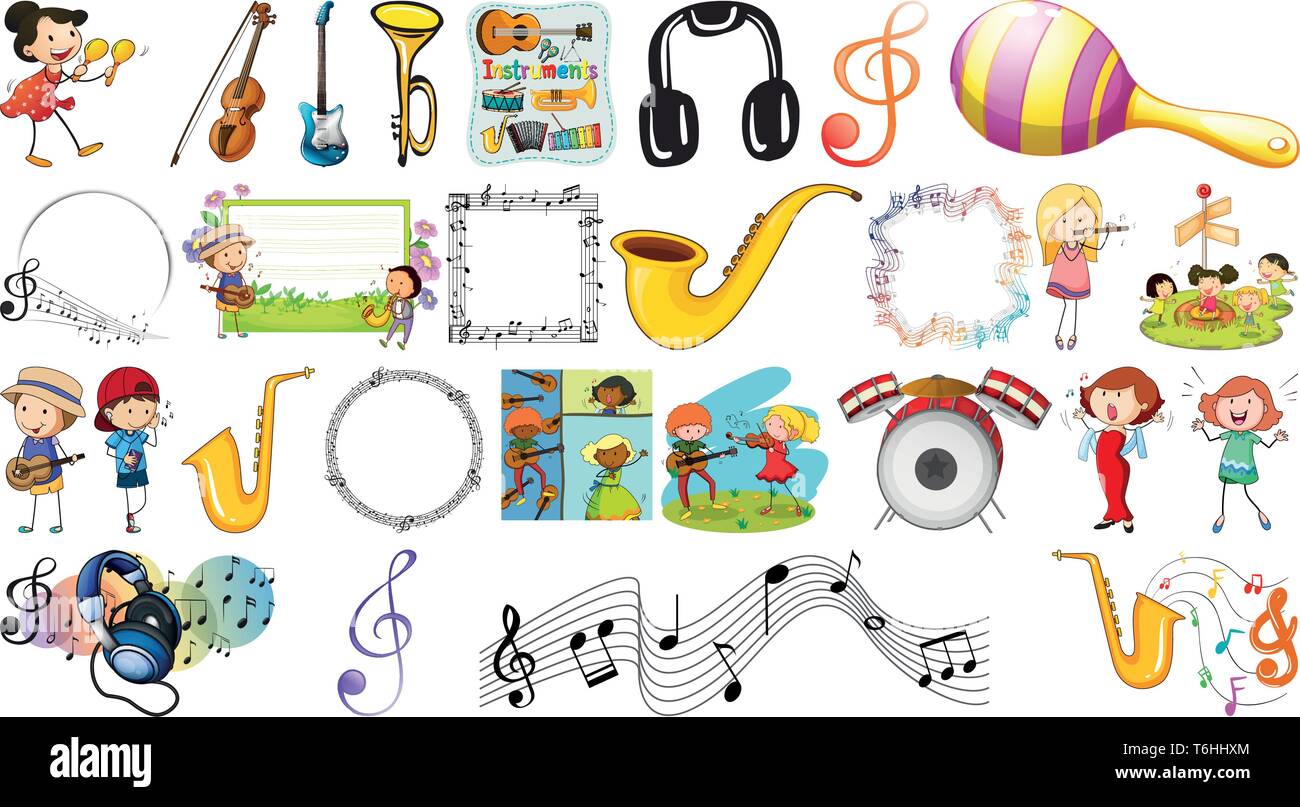 Set of music instrument illustration Stock Vector Image & Art - Alamy