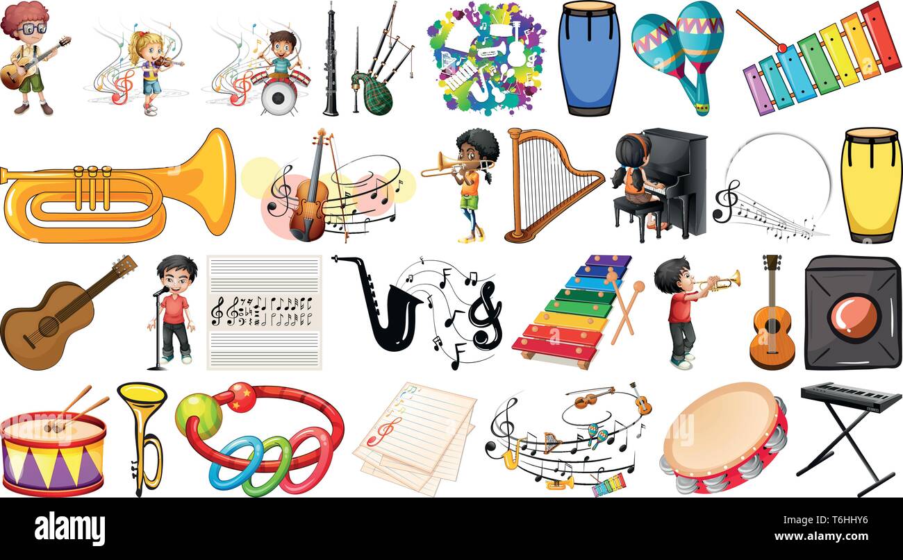 Collection of musical instruments illustration Stock Vector Image & Art ...