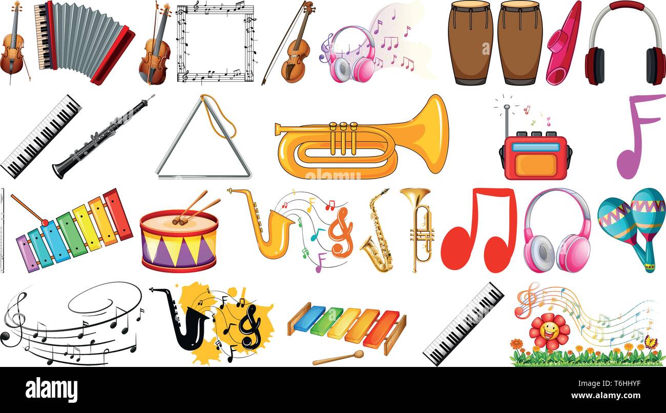 Set of music instruments illustration Stock Vector Image & Art - Alamy