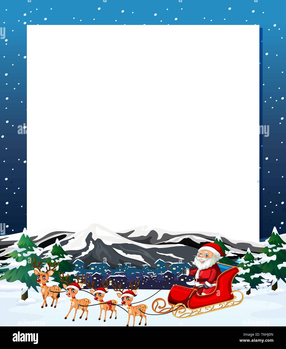 Santa christmas winter frame illustration Stock Vector Image & Art - Alamy