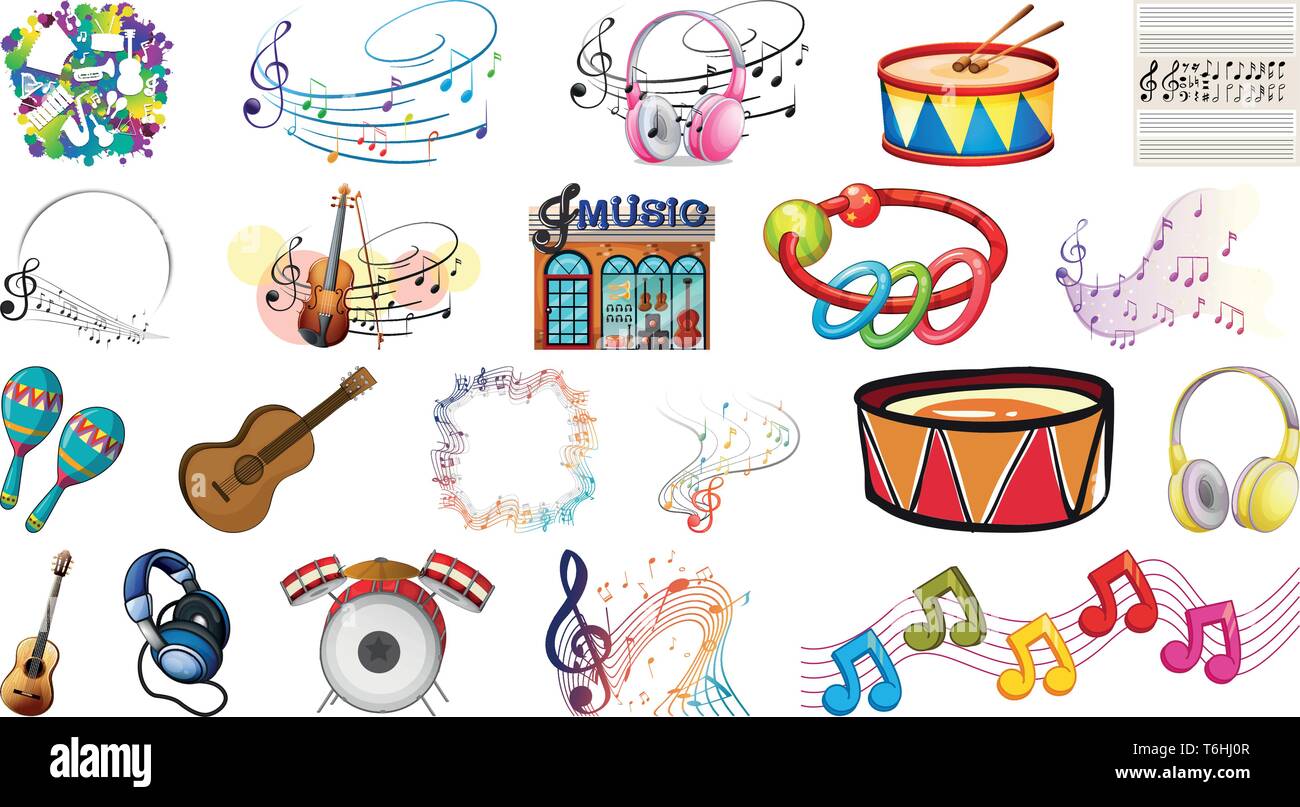 Set of music tools illustration Stock Vector Image & Art - Alamy