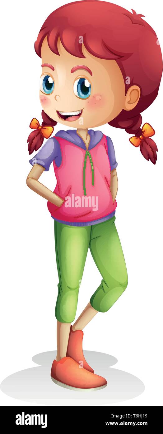 A girl character on white background illustration Stock Vector Image ...