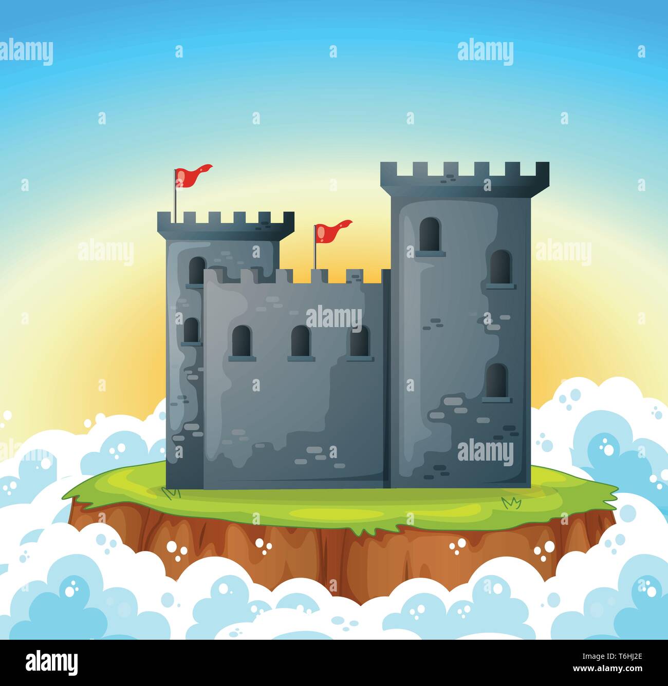 Stone castle Stock Vector Images - Alamy