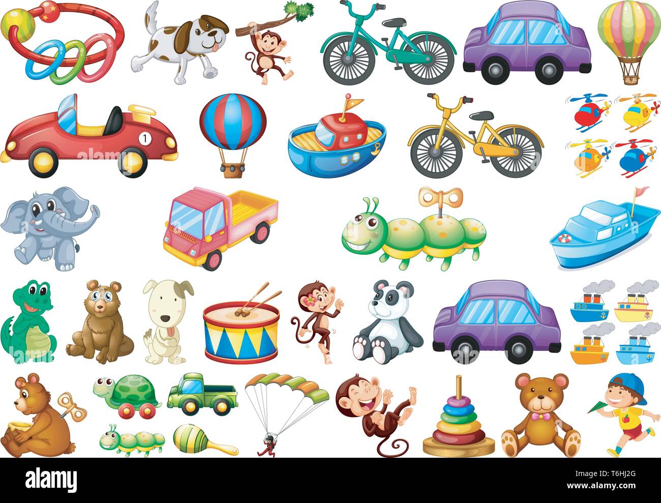 Set of different toys illustration Stock Vector Image & Art - Alamy