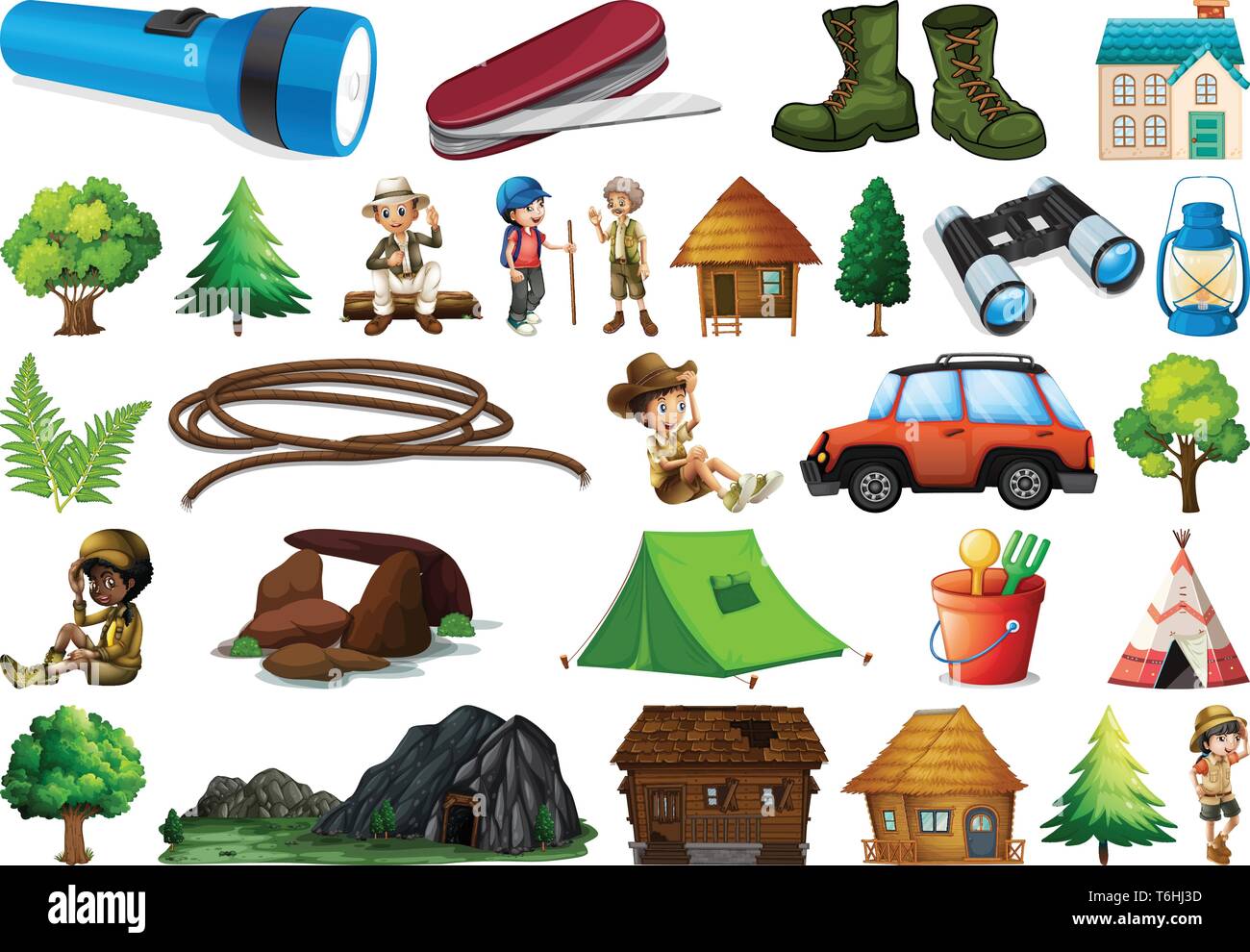 Set of camping element illustration Stock Vector Image & Art - Alamy