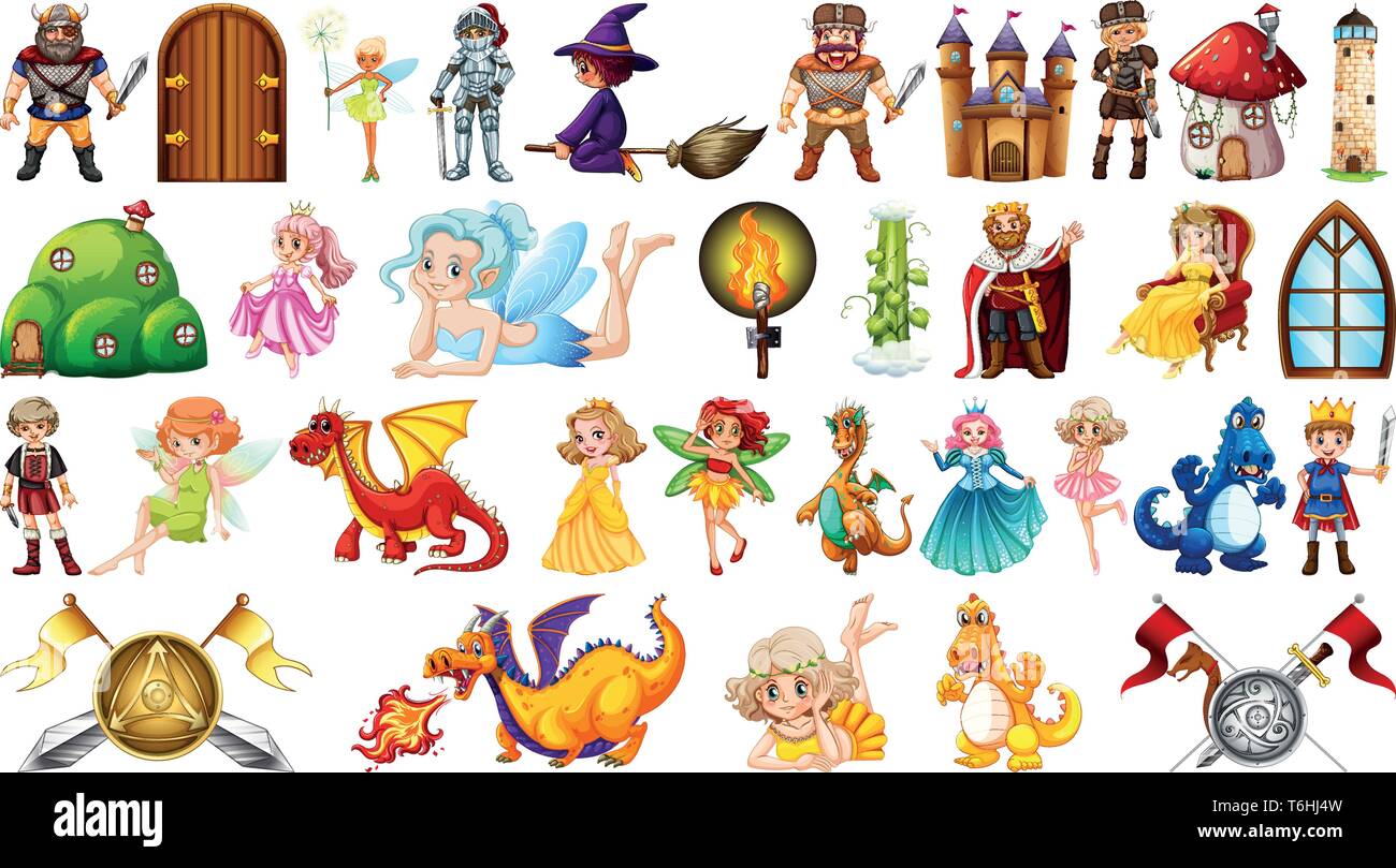 Set of fantasy character illustration Stock Vector Image & Art - Alamy