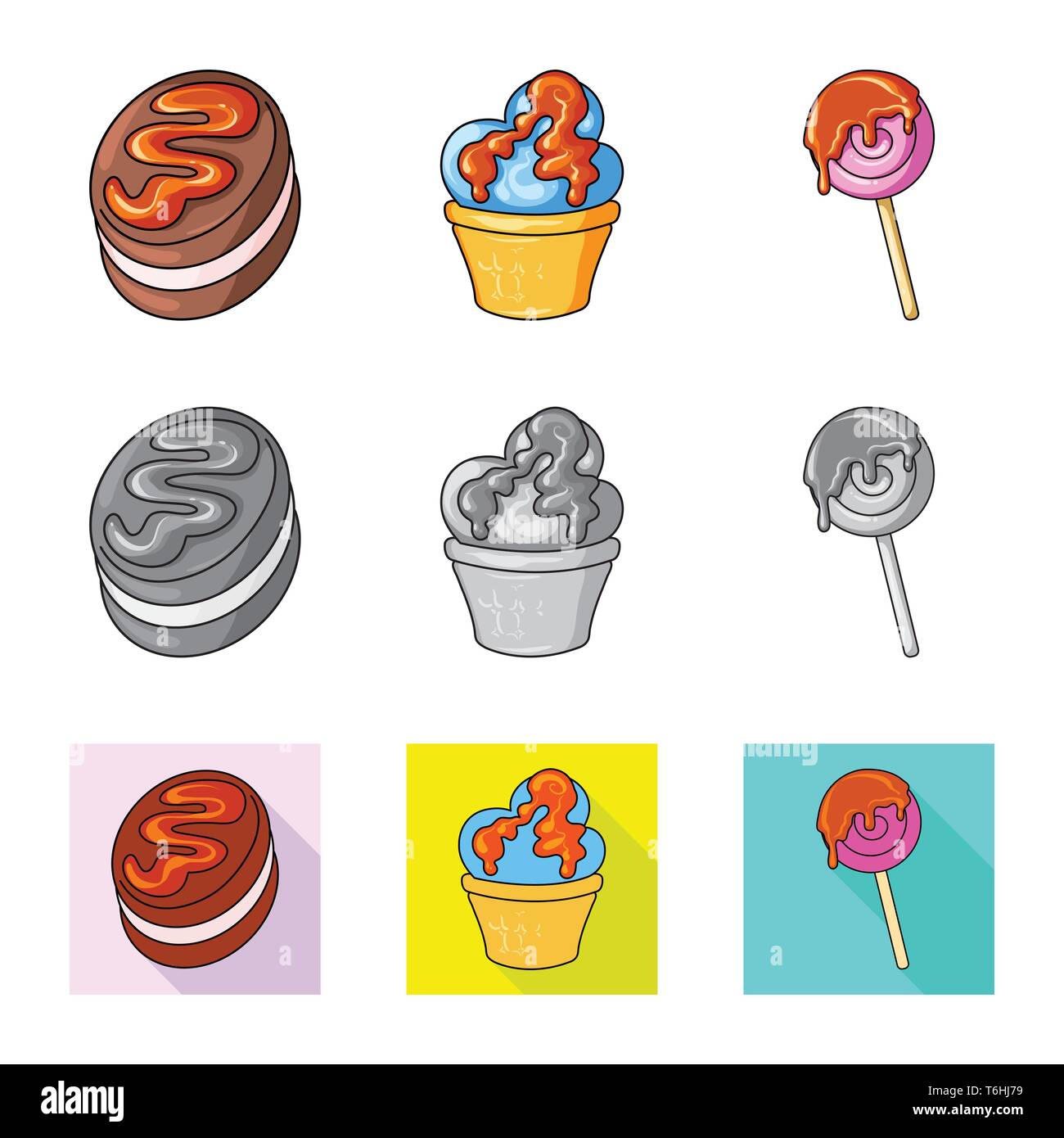 Vector design of confectionery and culinary icon. Set of confectionery ...