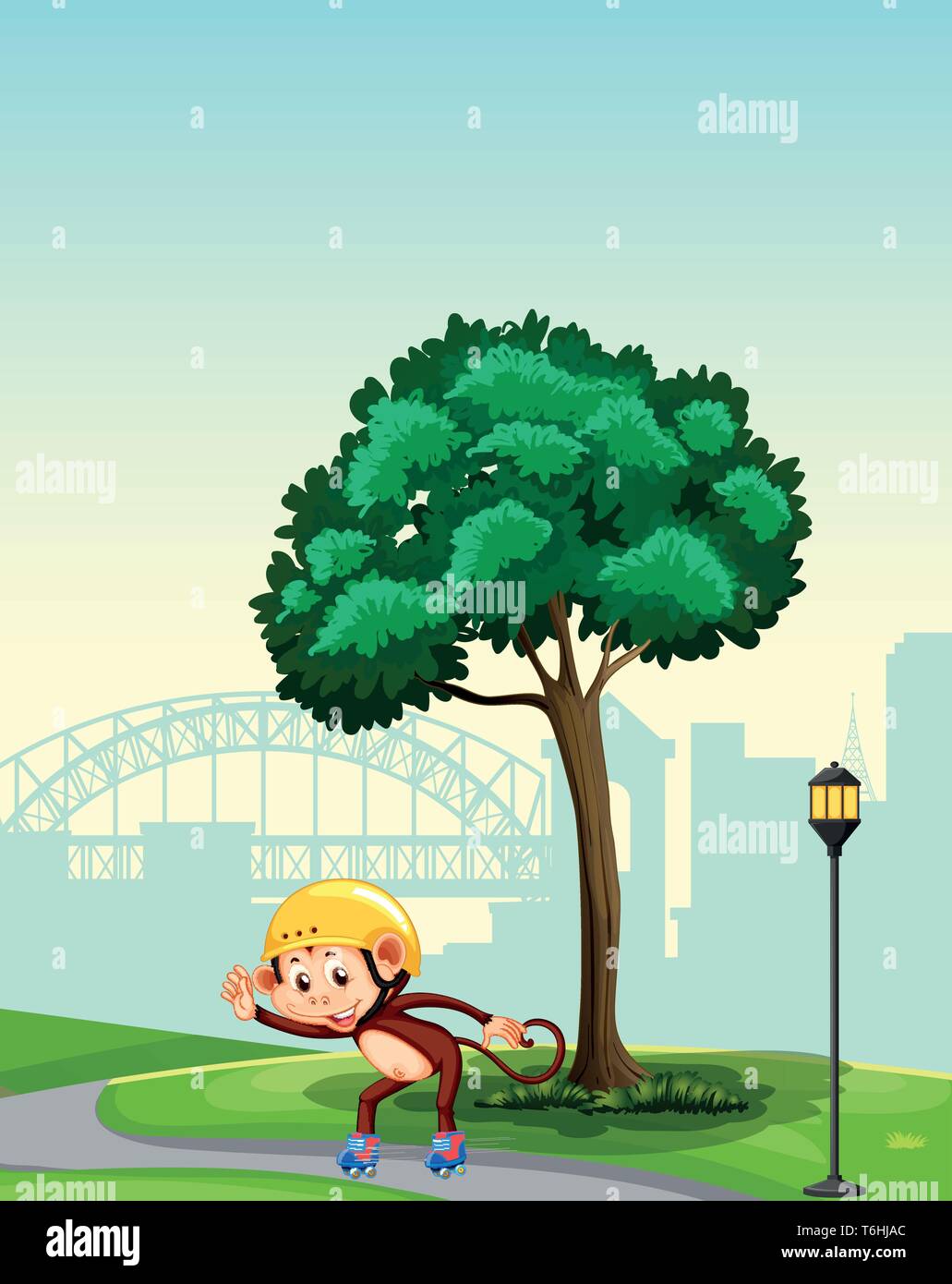 Skating monkey Stock Vector Images - Alamy