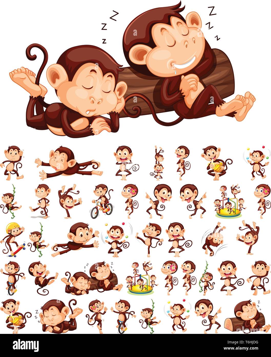 Set of monkey character illustration Stock Vector Image & Art - Alamy