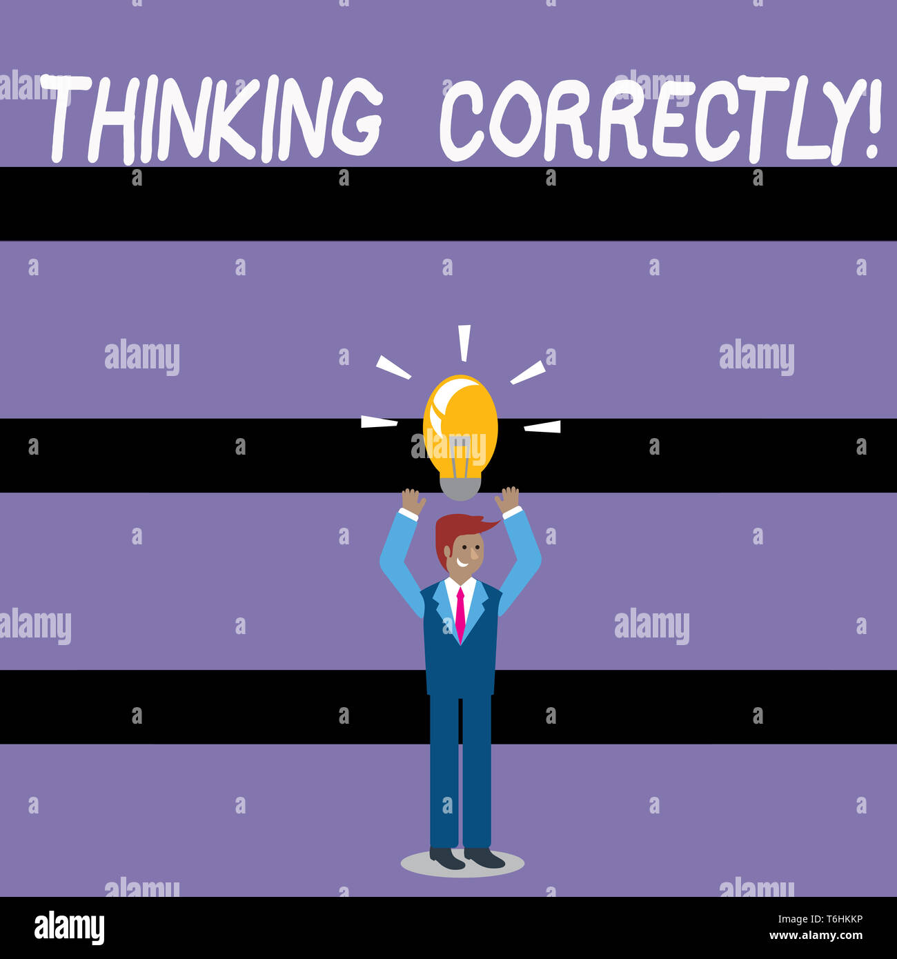 Writing note showing Thinking Correctly. Business concept for principle ...
