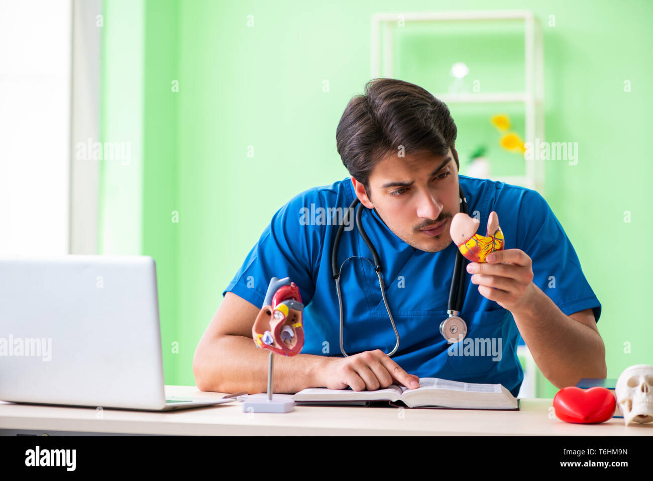 Doctor student explaining heart problems Stock Photo - Alamy