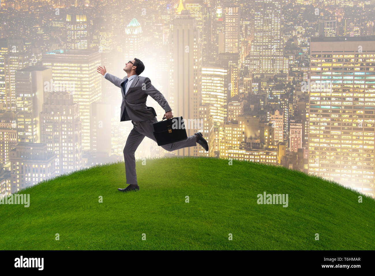 Man running away towards hi-res stock photography and images - Alamy