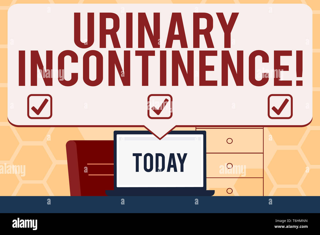 Text sign showing Urinary Incontinence. Business photo text ...