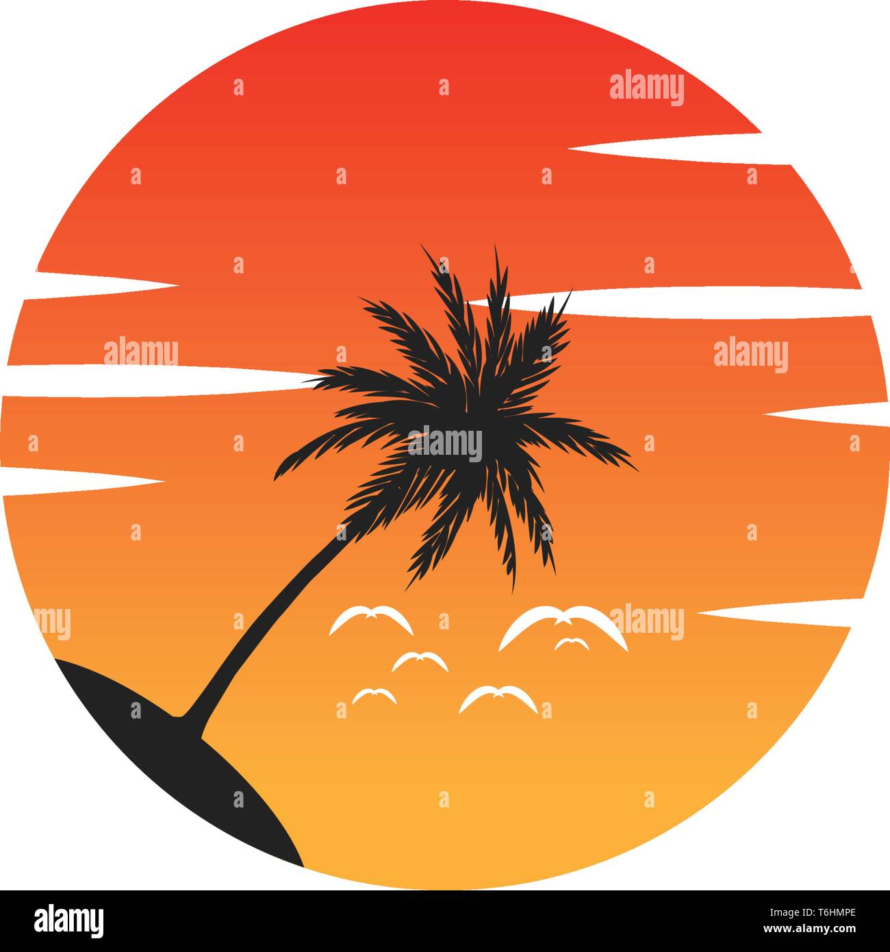 beach sunset logo design vector icon element, sunset logo concept ...