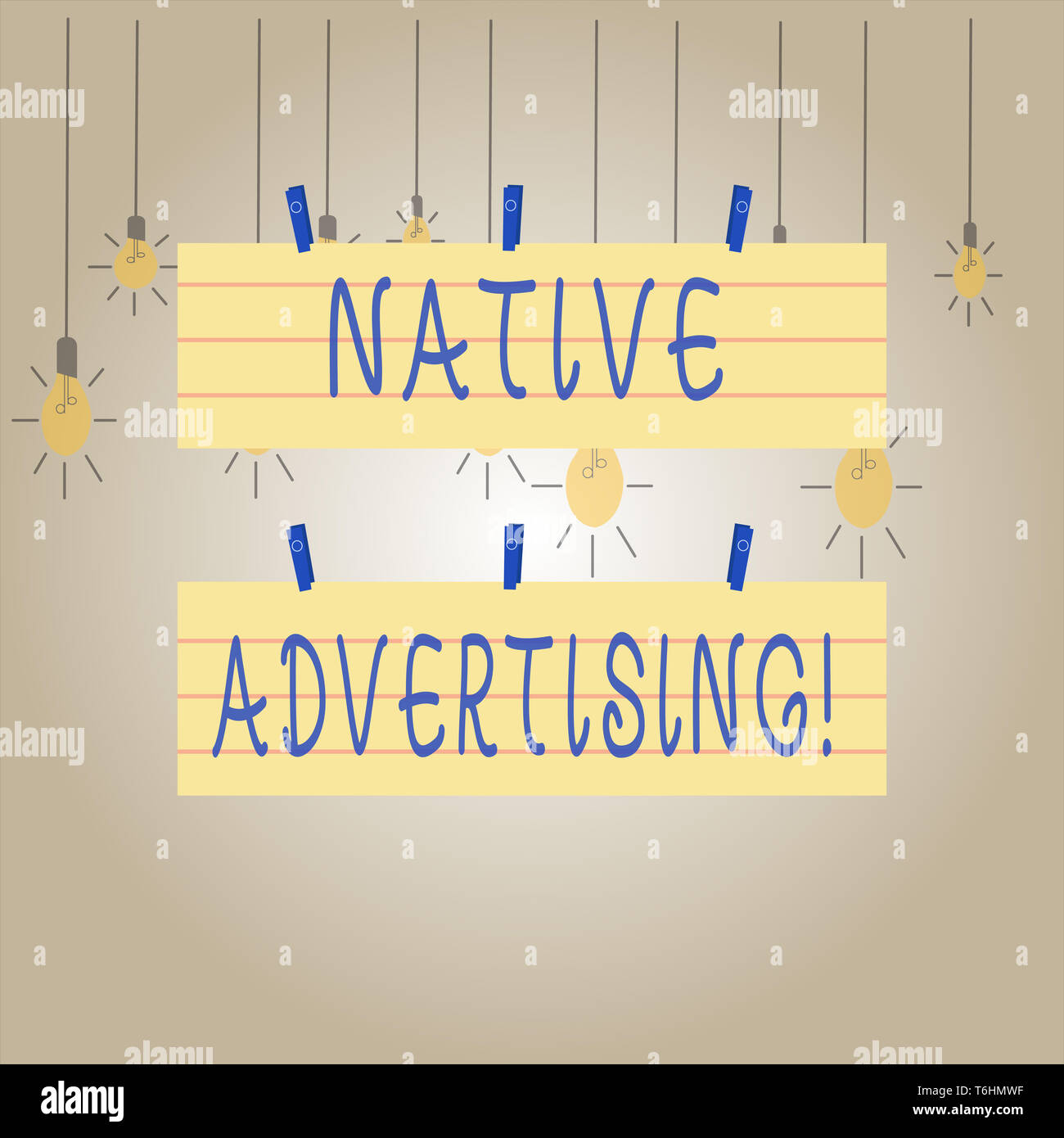 Writing note showing Native Advertising. Business concept for paid ...
