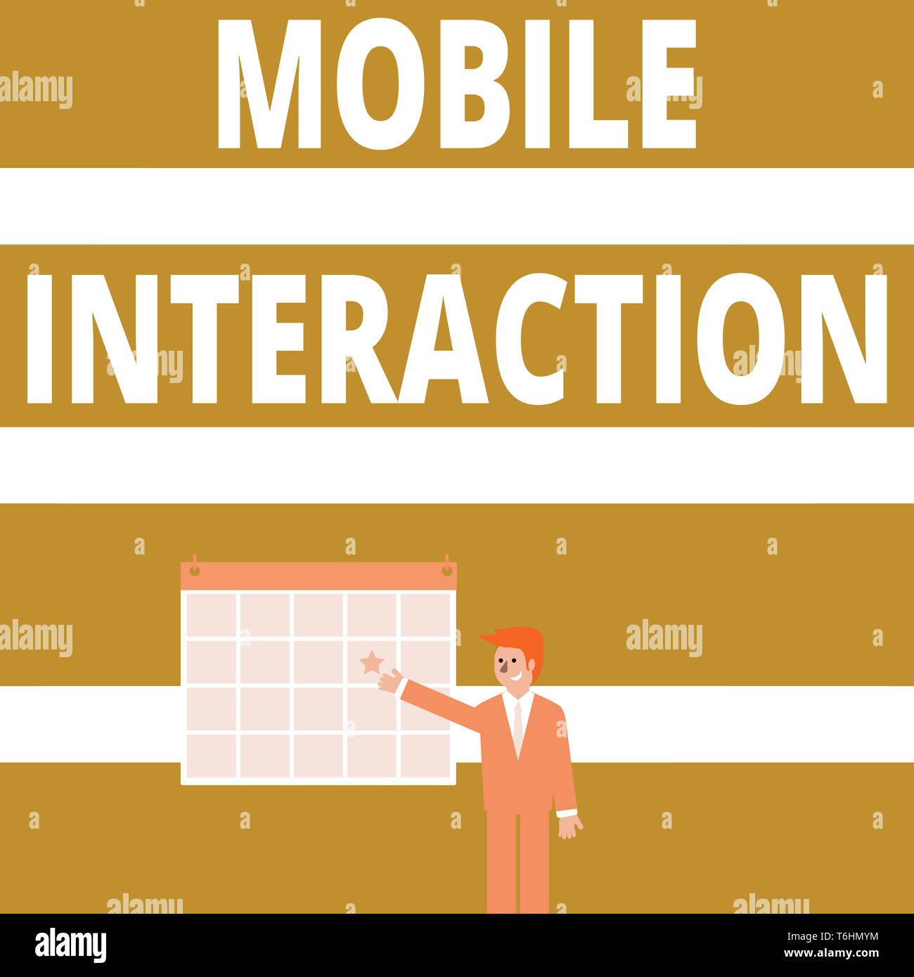 Conceptual hand writing showing Mobile Interaction. Concept meaning the ...