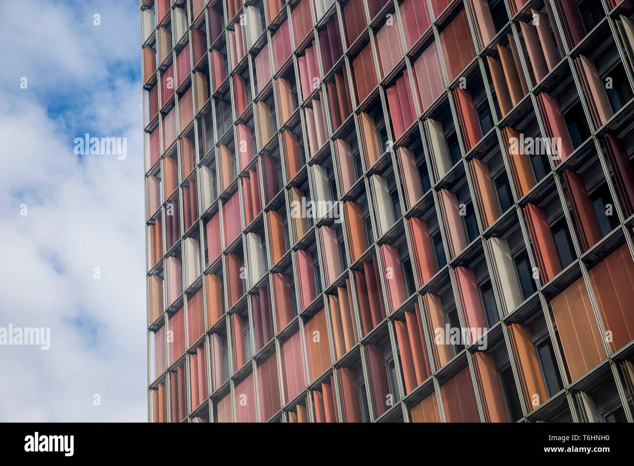 Detail of an office block with coloured blinds in Berlin, Germany Stock ...
