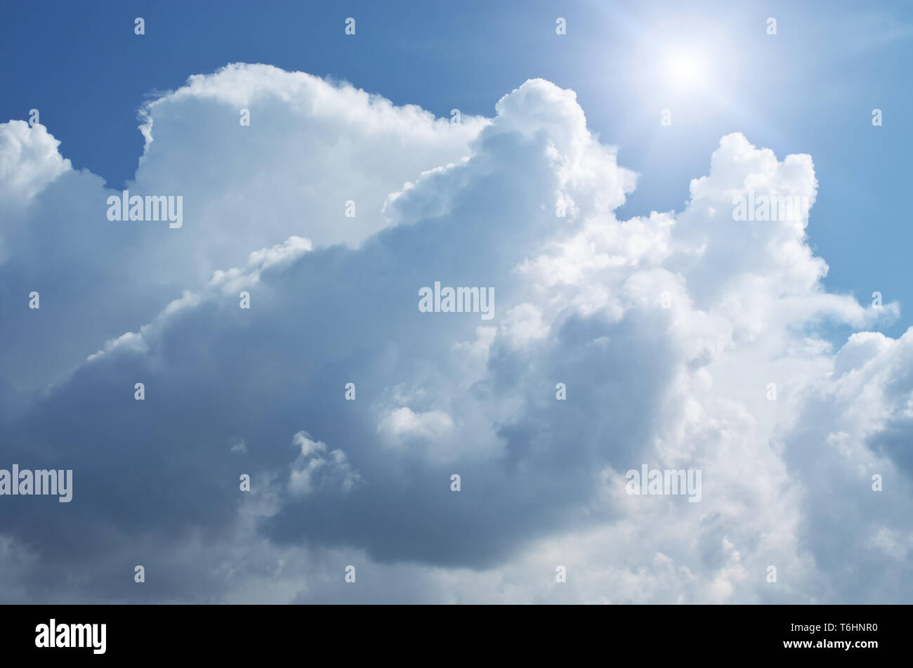 Blue skylight and fluffy cloud. Composition of nature. Tags (keywords ...