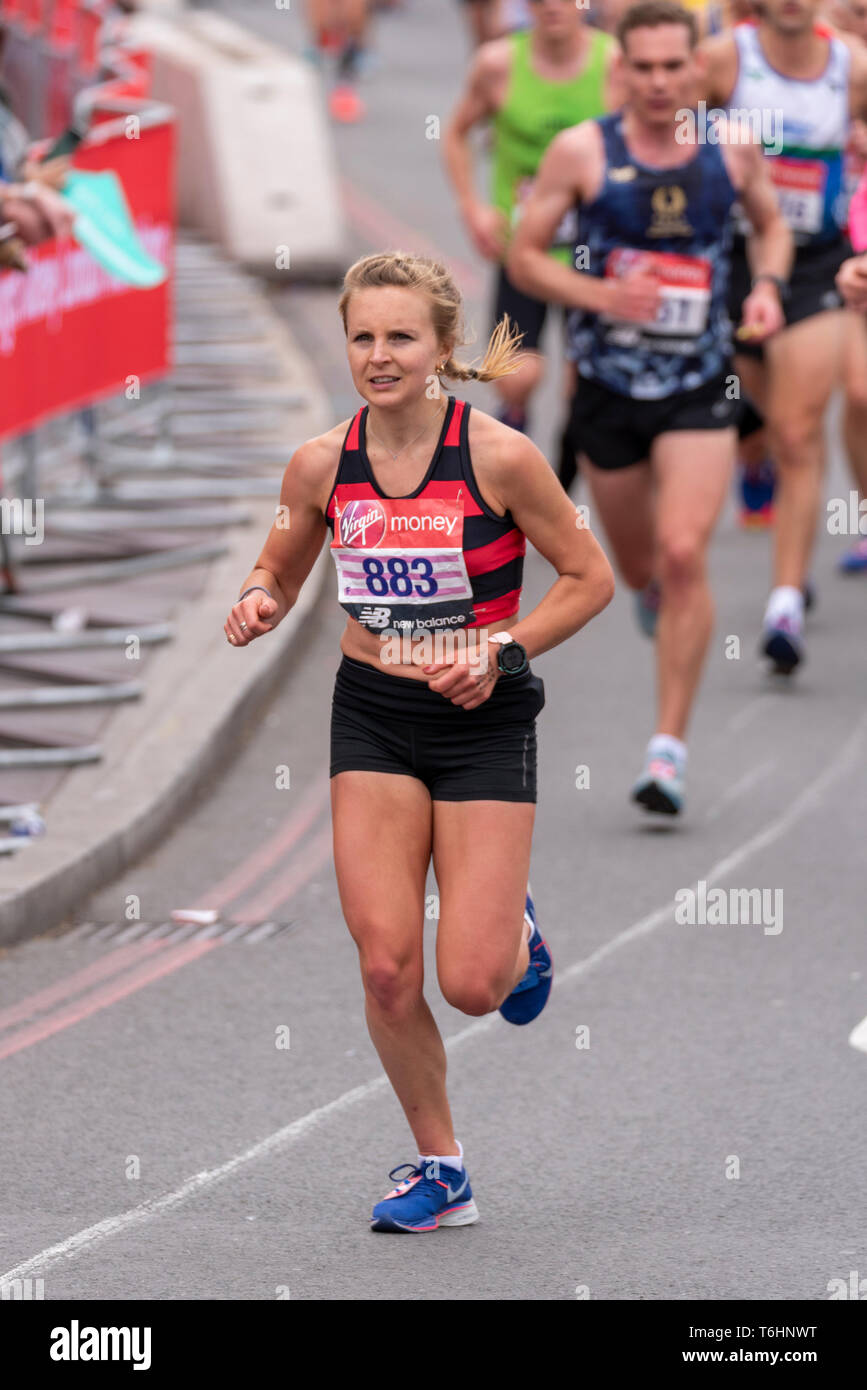 Steph McCall 883 racing at the Virgin Money London Marathon 2019, UK ...