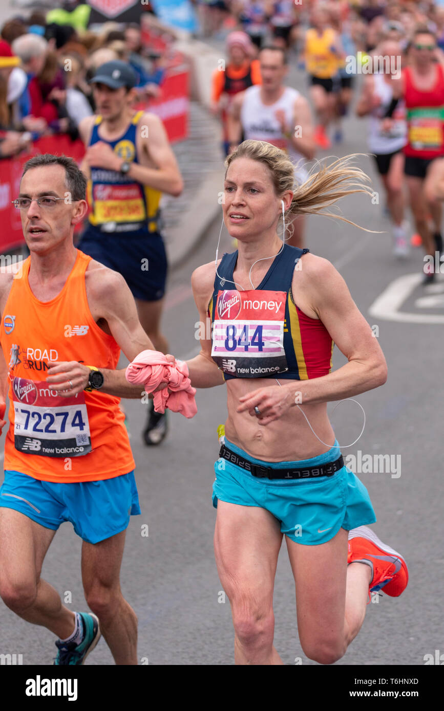 Rebecca Bunting 844 racing at the Virgin Money London Marathon 2019, UK ...