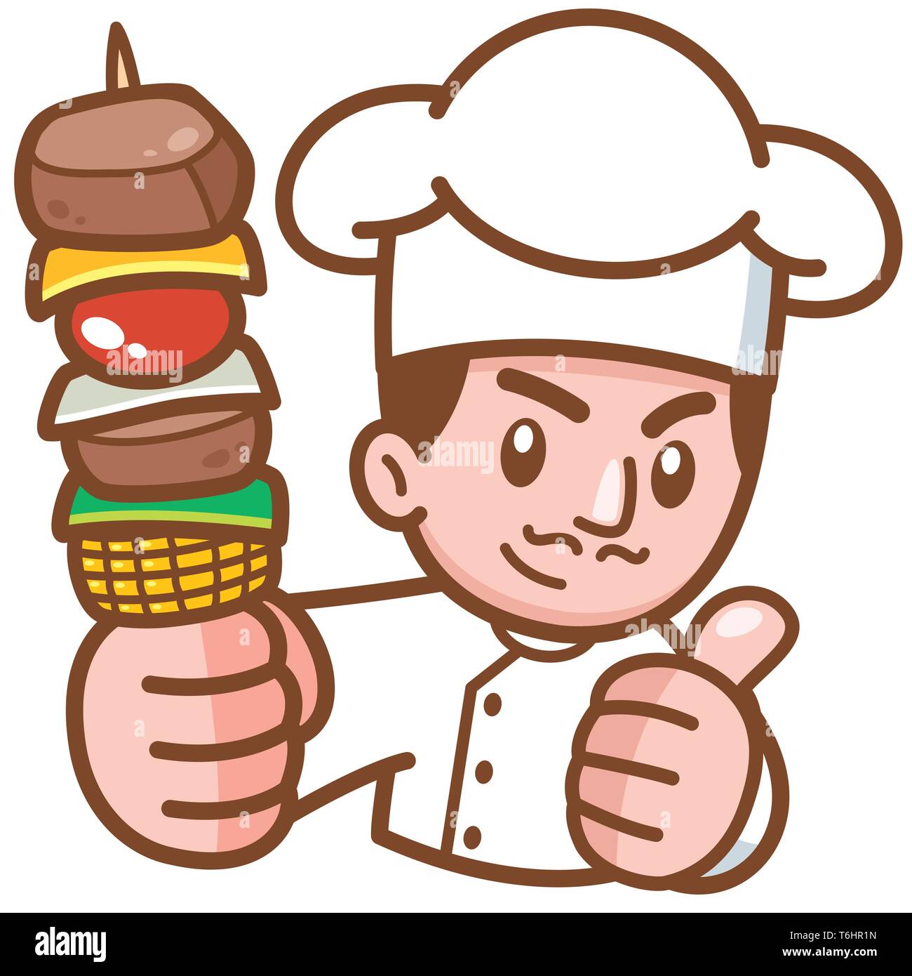 Vector illustration of Cartoon Chef presenting barbecue Stock Vector ...