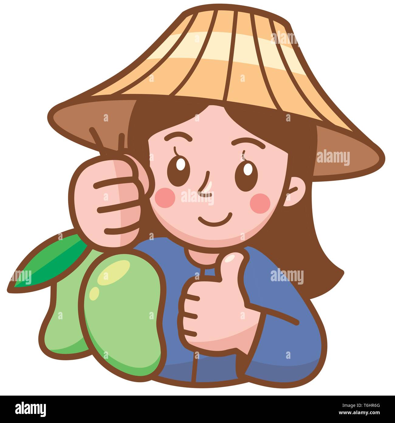 Vector illustration of Cartoon Farmer presenting Mango Stock Vector ...
