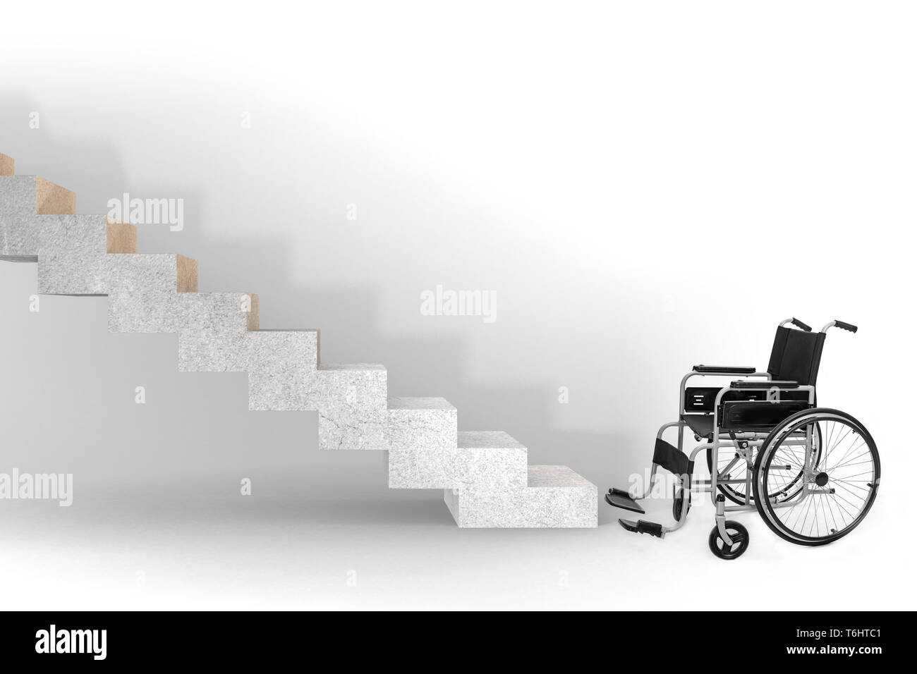 Wheelchair stairs inaccessible handicapped accessibility hi-res stock ...