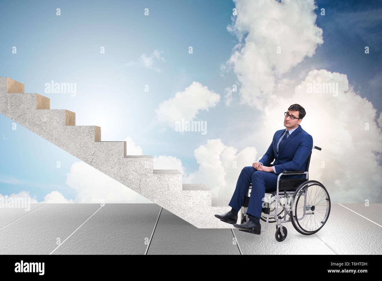 Wheelchair stairs inaccessible handicapped accessibility hi-res stock ...