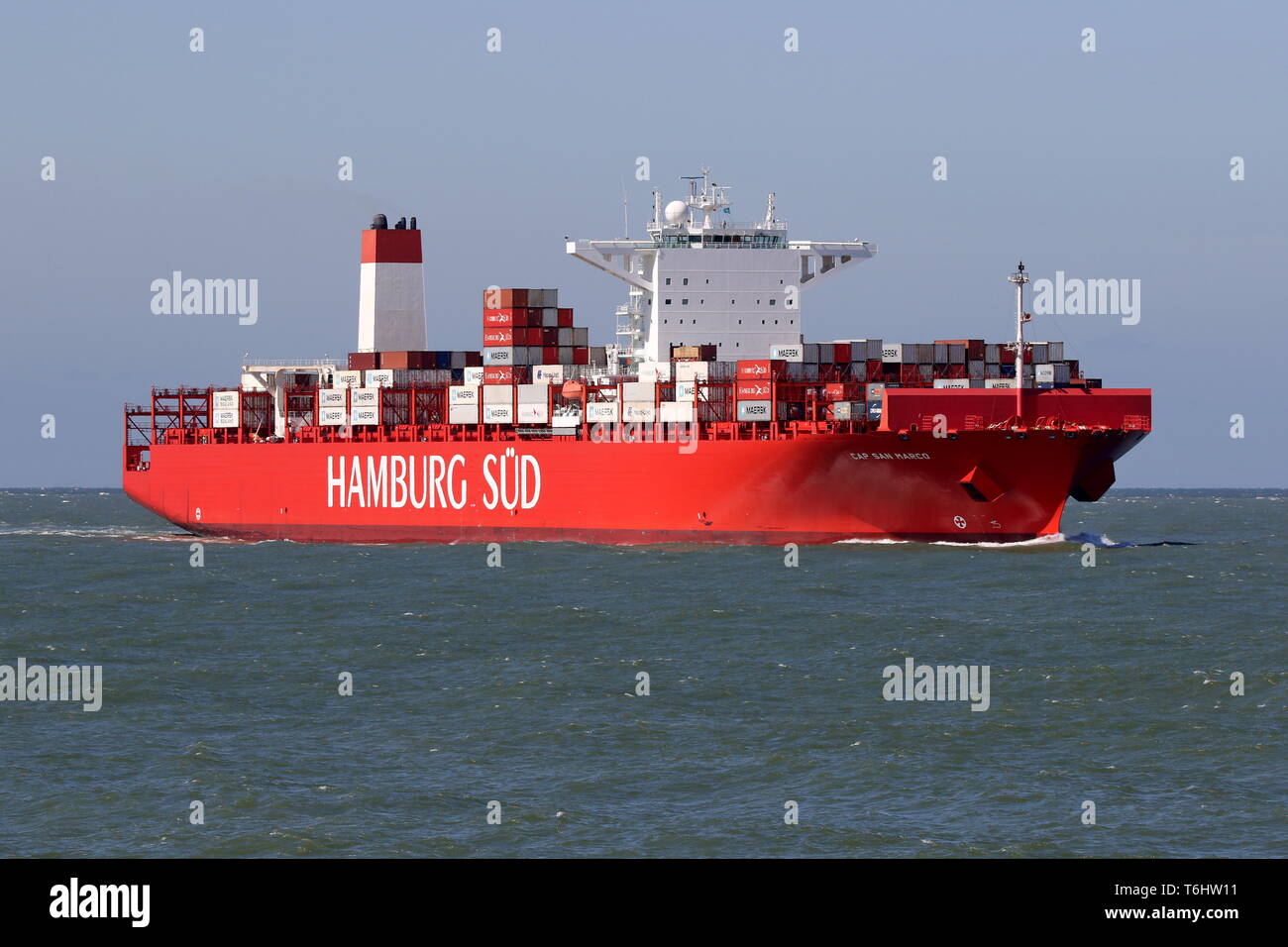 The container ship Cap San Marco reaches the port of Rotterdam on April ...
