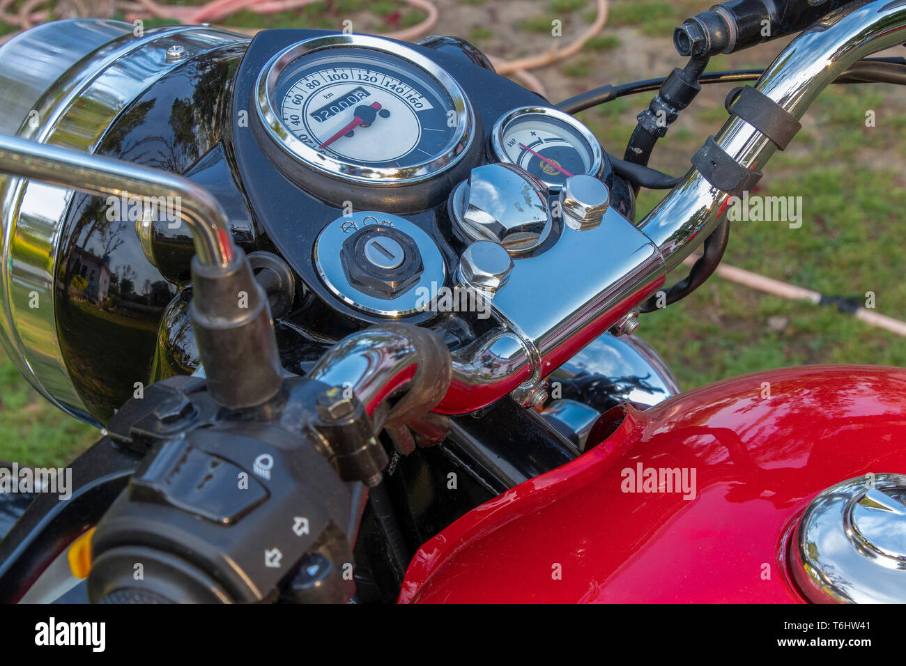 Chrome headlight speedometer motorcycle hi-res stock photography and ...