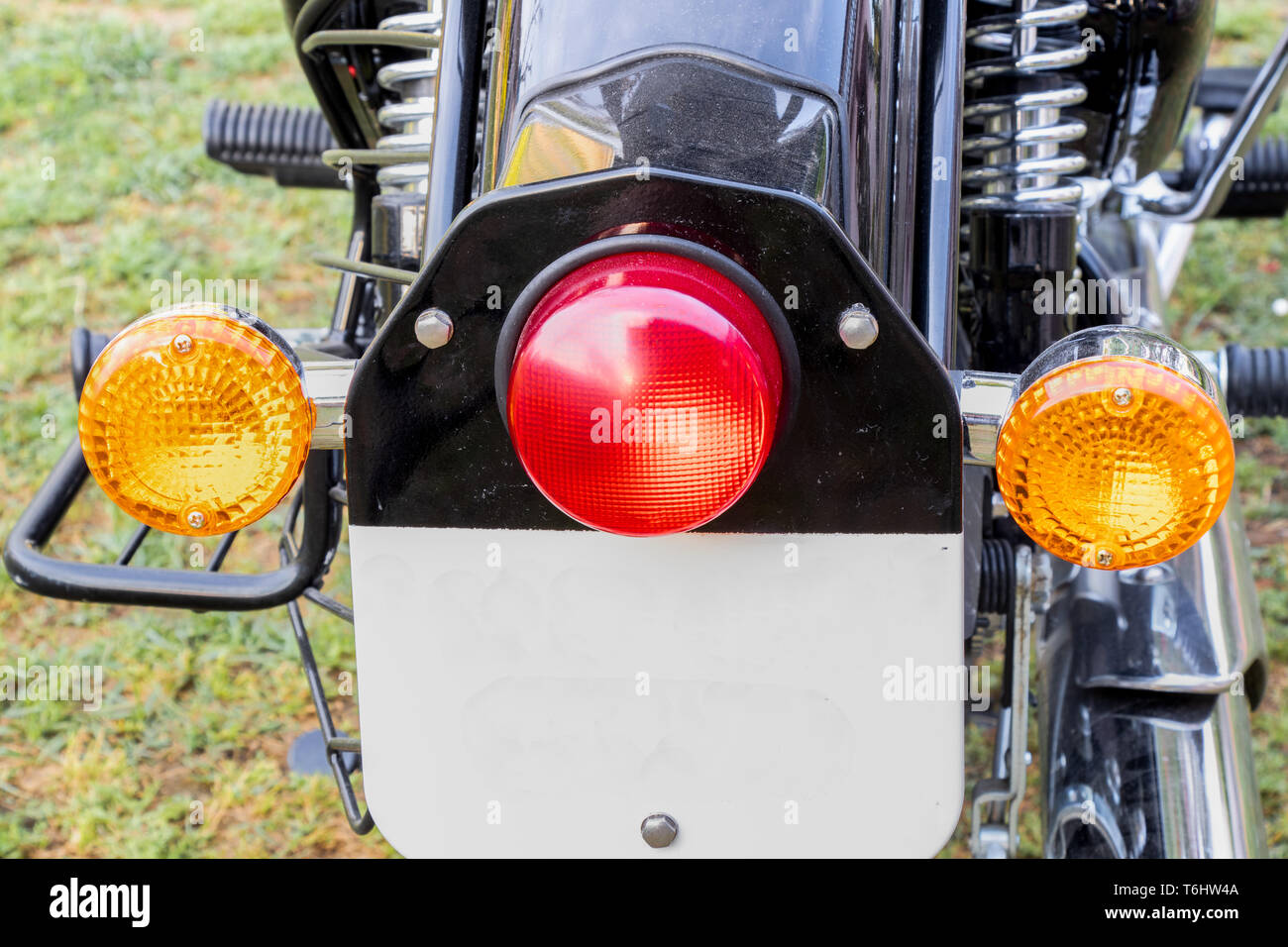 Morden black bike rear taillight and indicators Stock Photo - Alamy
