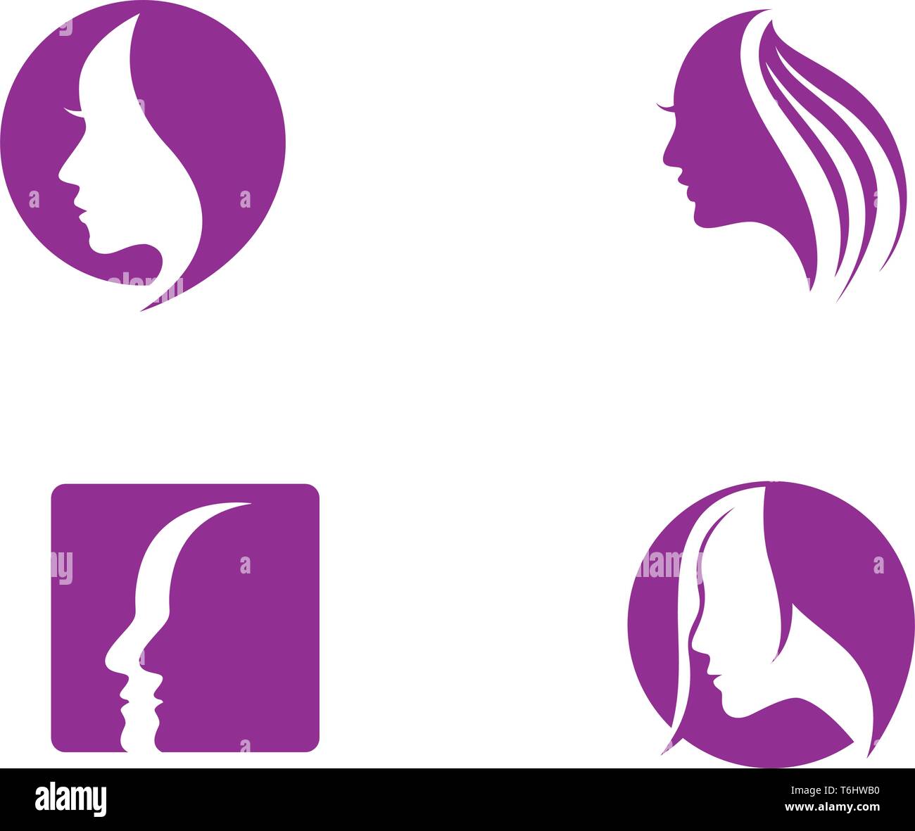 hair woman and face logo and symbols Stock Vector Image & Art - Alamy